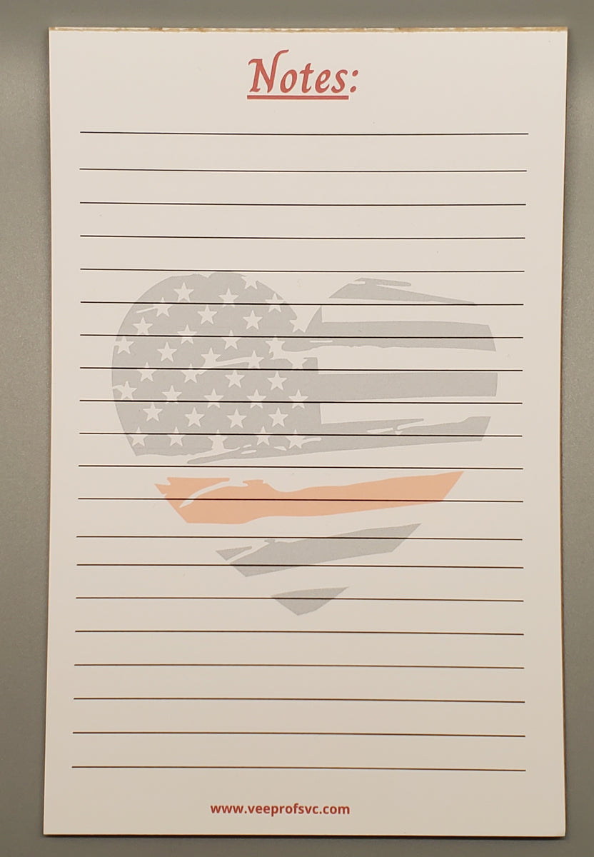 Fire Notepad (Red Heart) – Vee's Professional Services, LLC